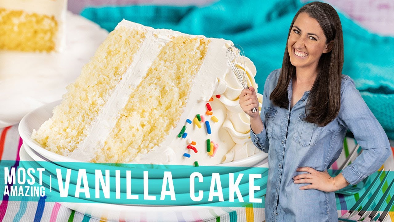 Bakery-style vanilla cake from scratch | The perfect moist recipe!