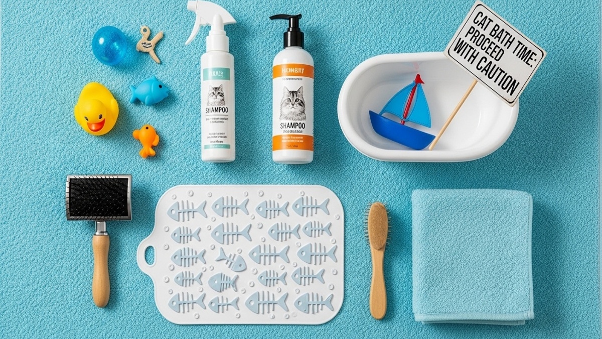 How to bathe your cat without making them hate you (step by step)