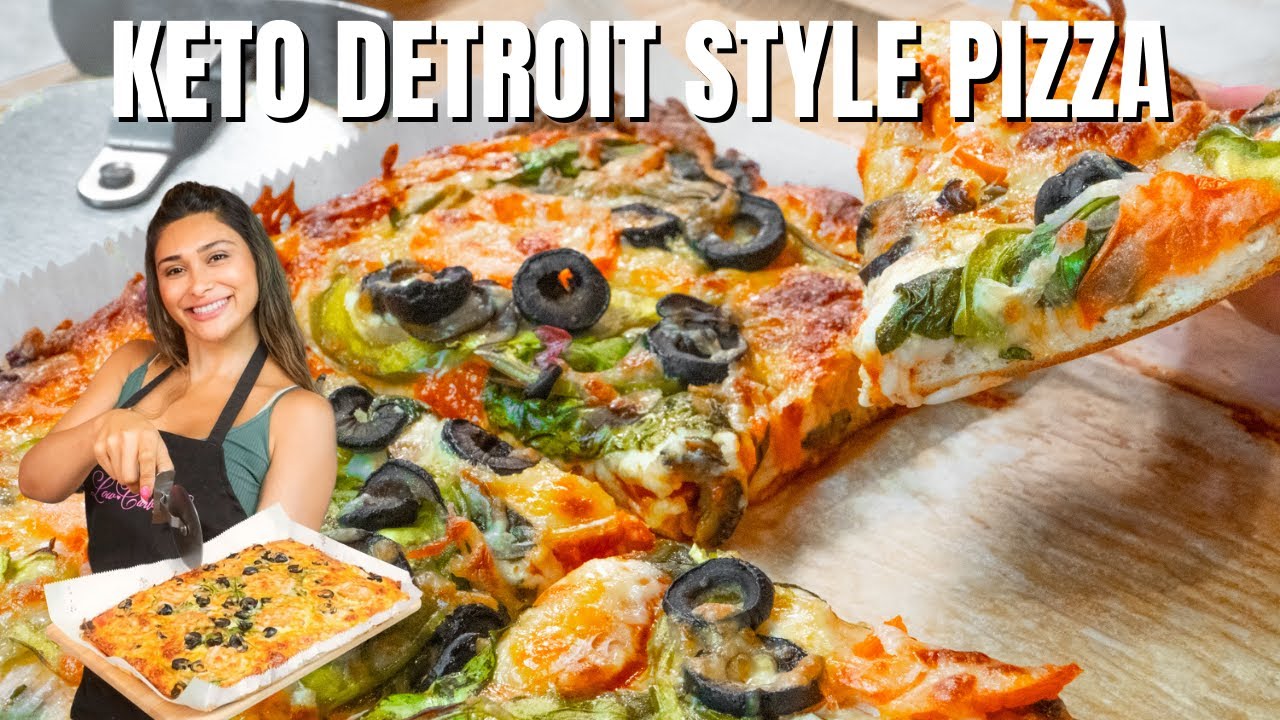 Detroit style pizza! Best keto pizza & veggie pizza recipe that's only ...
