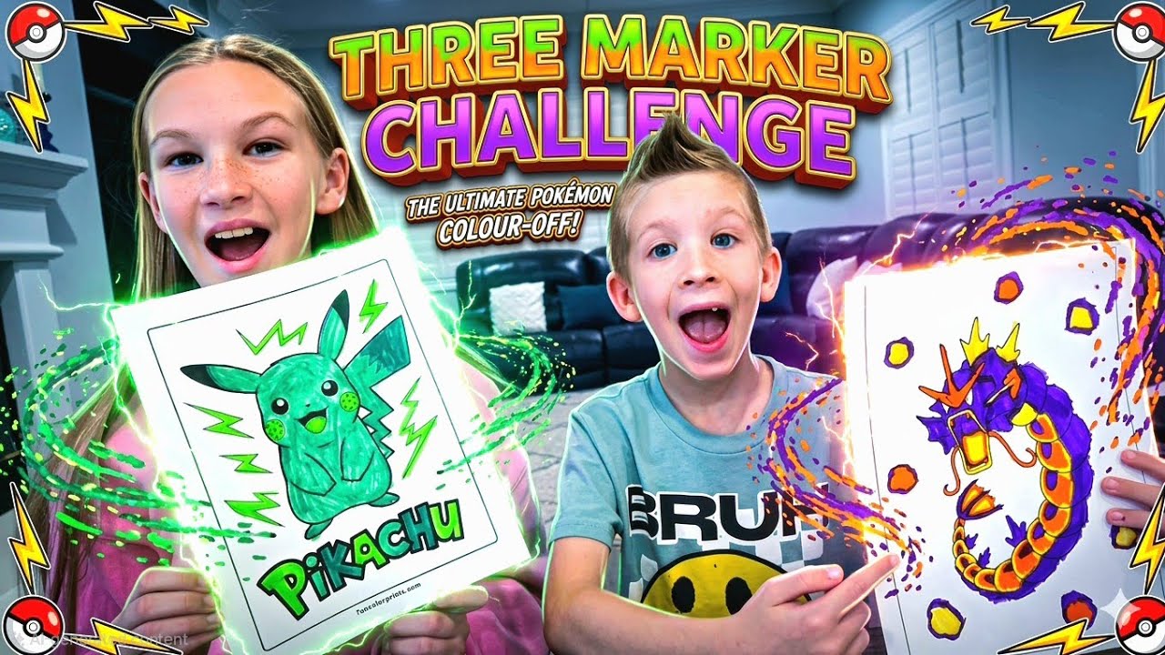 3 Marker Pokemon Challenge!!