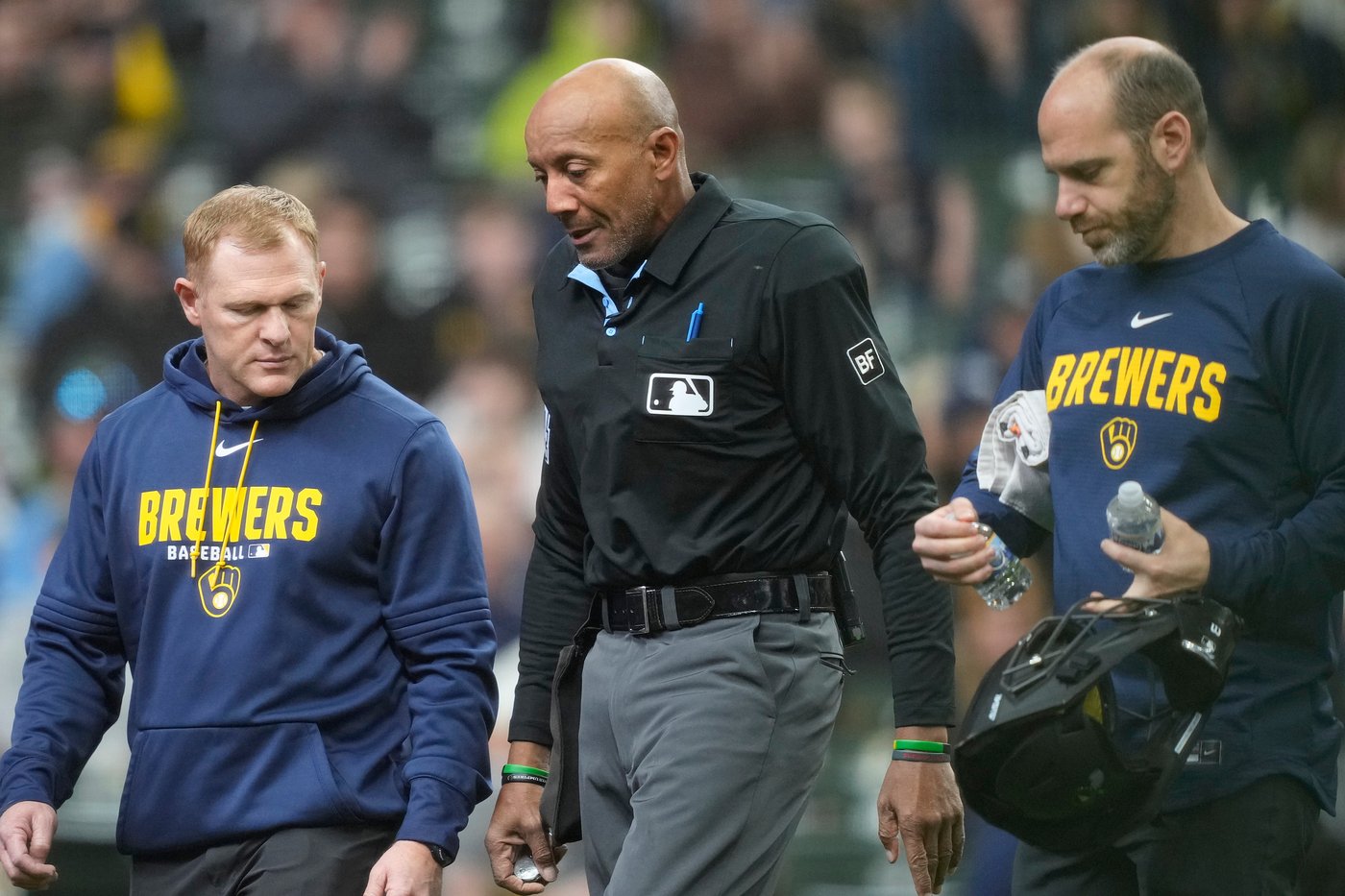 Umpire CB Bucknor leaves Rays-Brewers game after foul tip strikes him ...