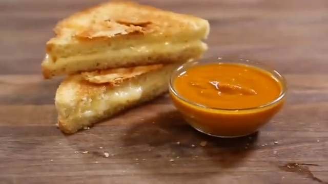 Making a 3-cheese grilled cheese with simple hacks