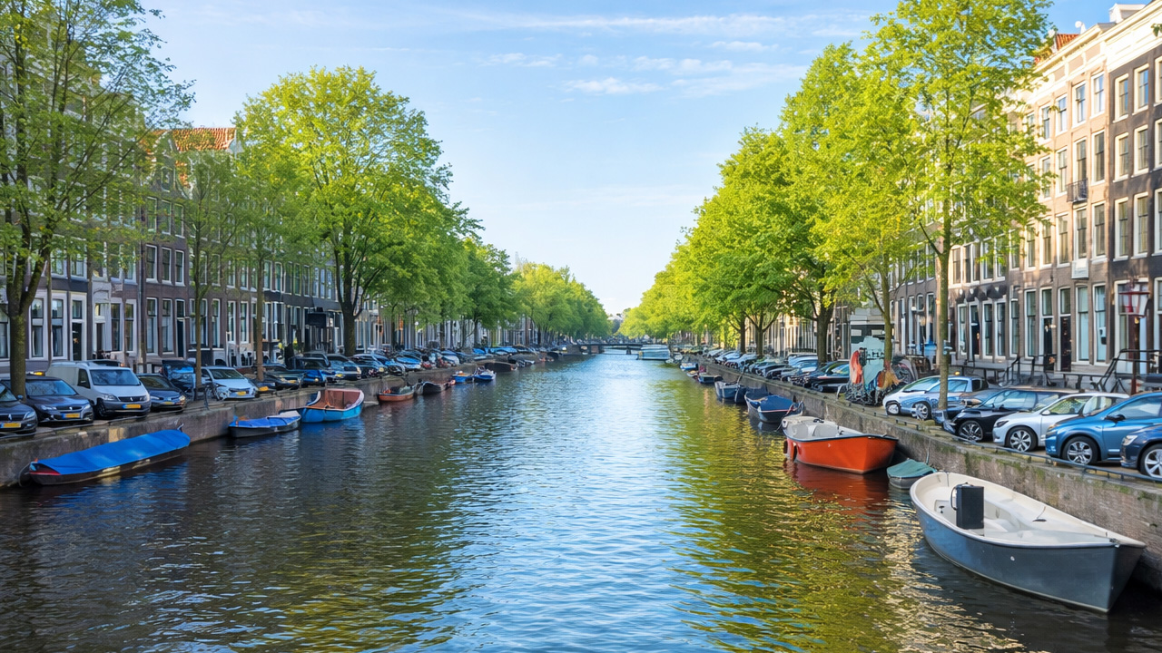 A peaceful walk along Amsterdam Canal Street