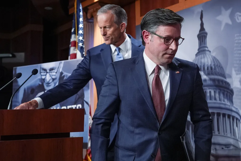 Mike Johnson panned for ‘caving’ to John Thune in potential DHS ...