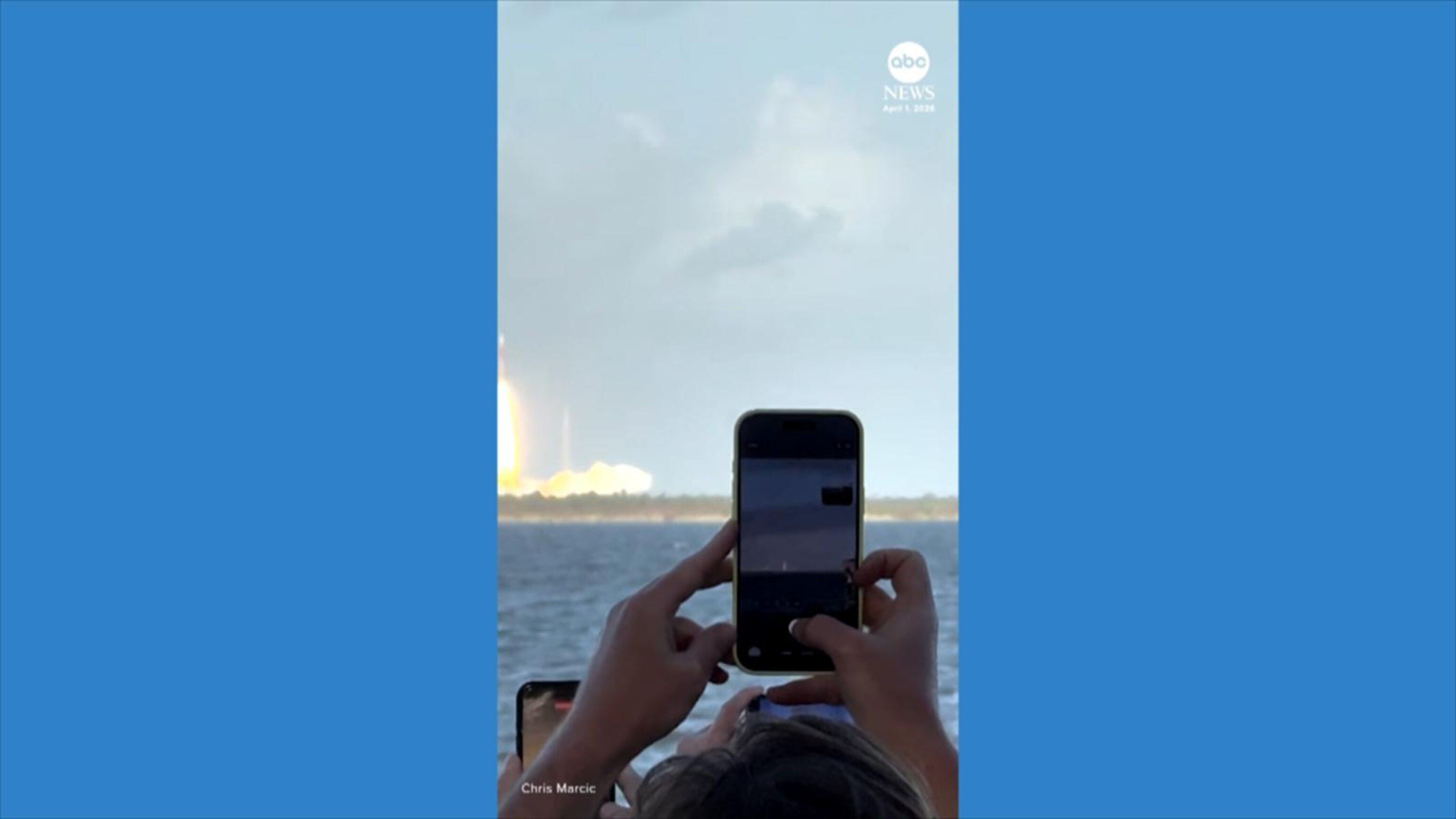 Crowd cheers Artemis II launch in Florida