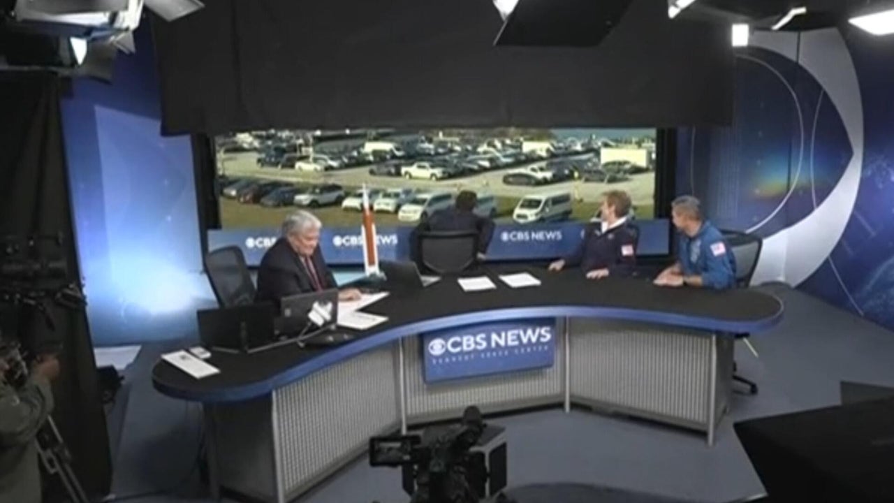 CBS Evening News studio shakes as Artemis II takes off