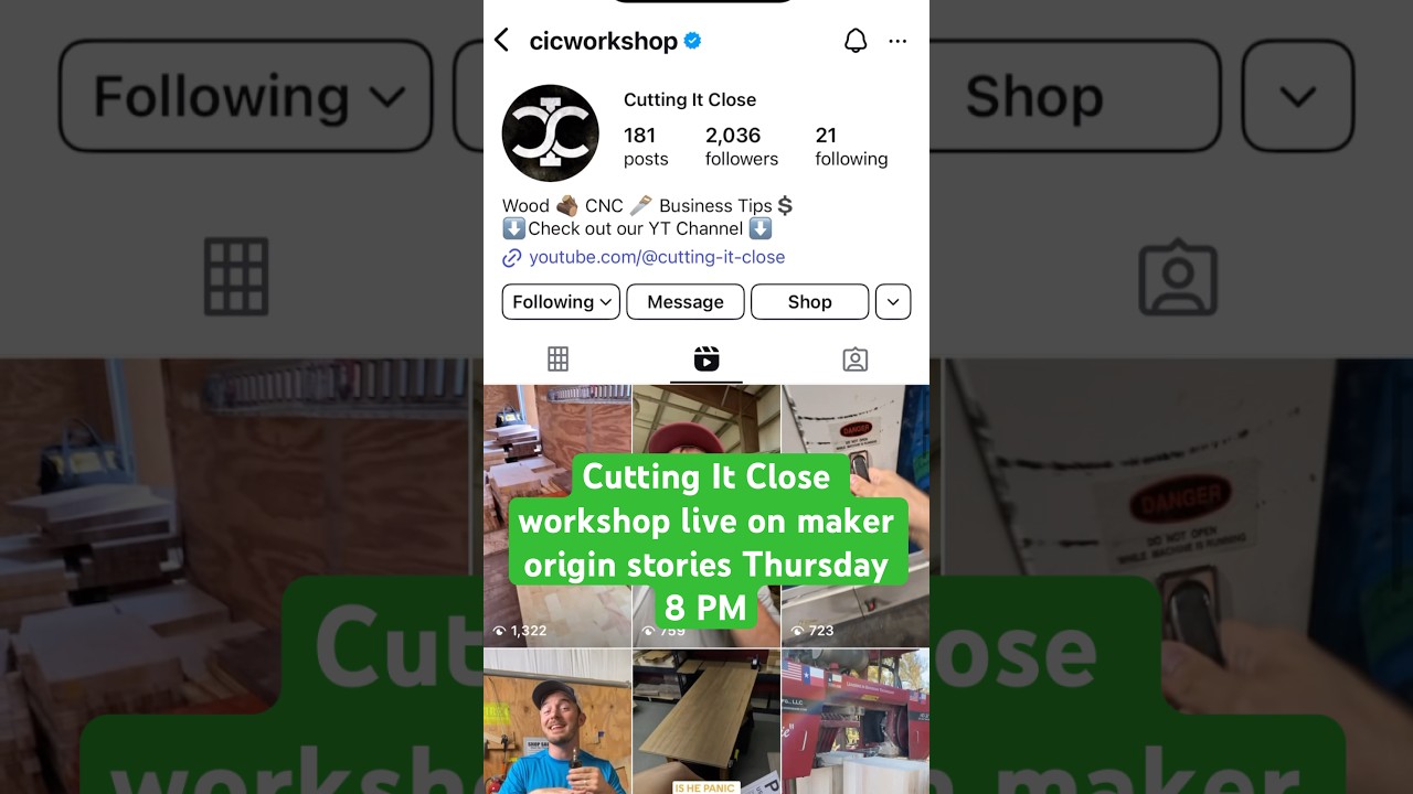 CIC Workshop will be the live guest on Maker Origin Stories #cnc # ...