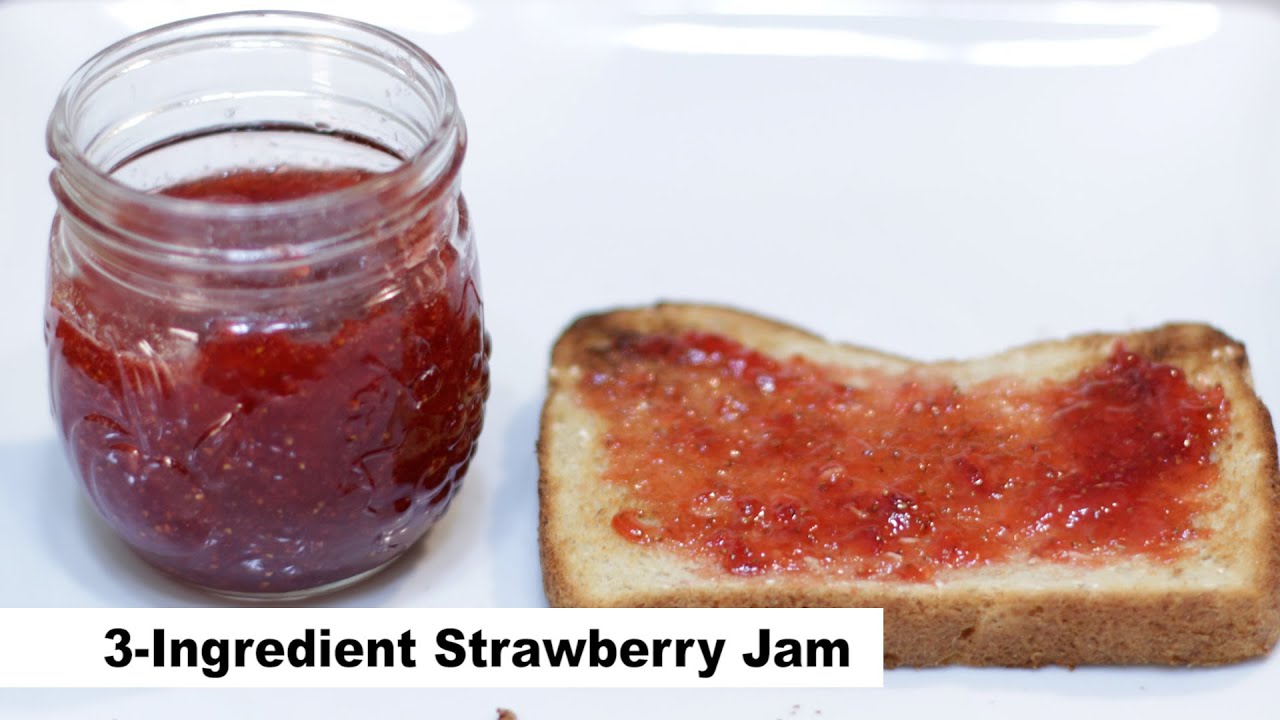 Easy 3 ingredient strawberry jam recipe