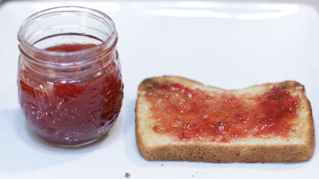 How to make strawberry jam | Easy 3 ingredient strawberry jam recipe no ...