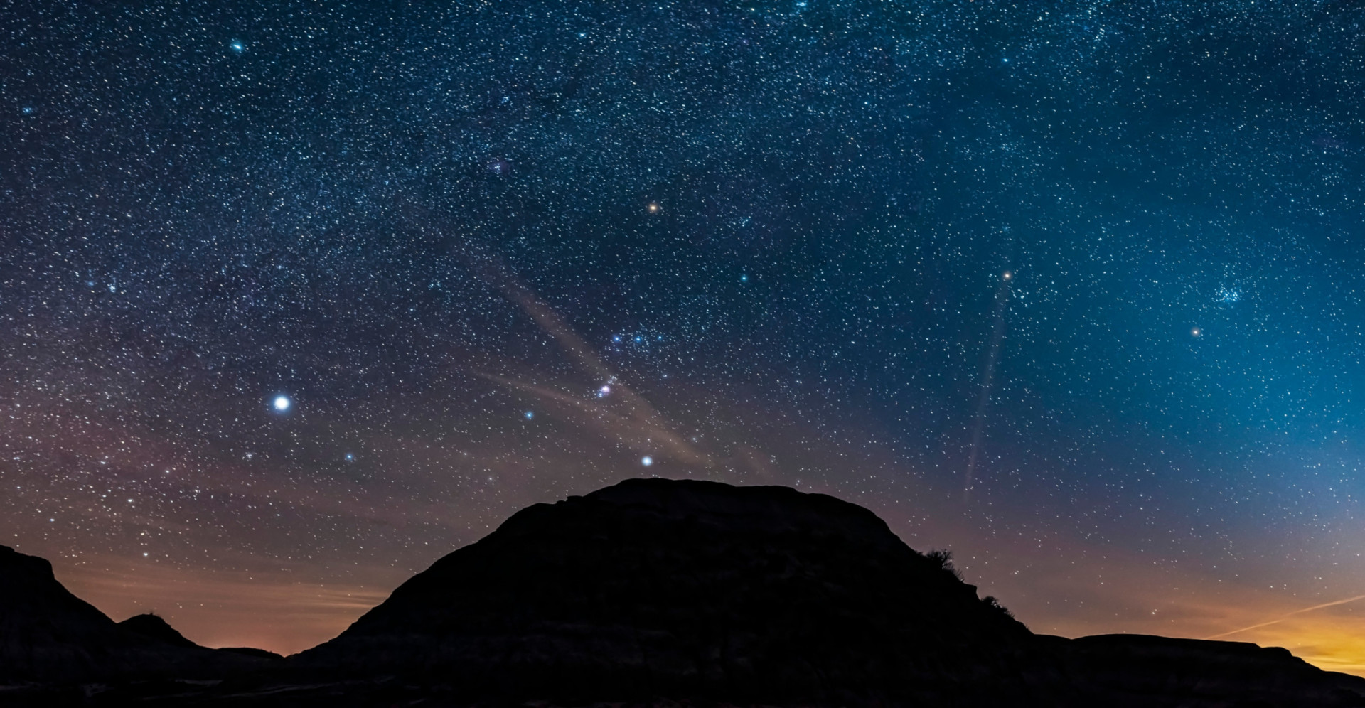 The brightest stars in the night sky