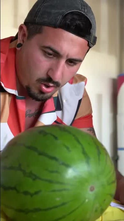 Builds sock machete to cut watermelon