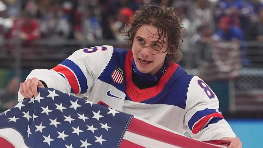 Team USA's Jack Hughes, Aerin Frankel throwing Yankees ceremonial first ...