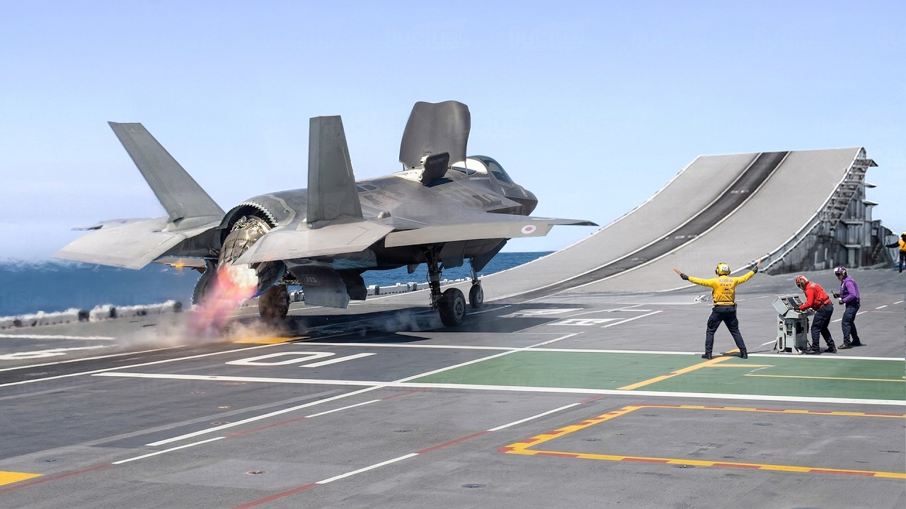 How US is launching its feared F-35B on weird UK aircraft carrier ski-jump