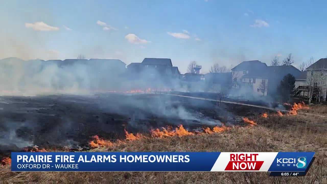 Waukee homeowners upset after prairie fire threatens homes