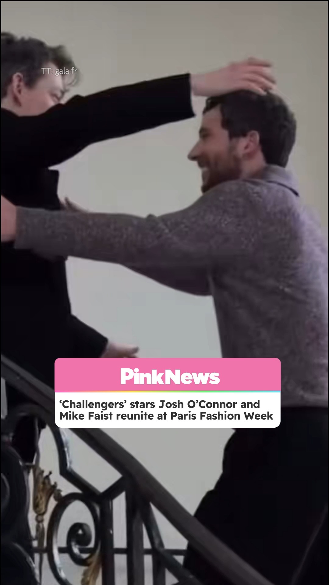 Challengers stars Josh O'Connor and Mike Faist reunite at Paris Fashion ...
