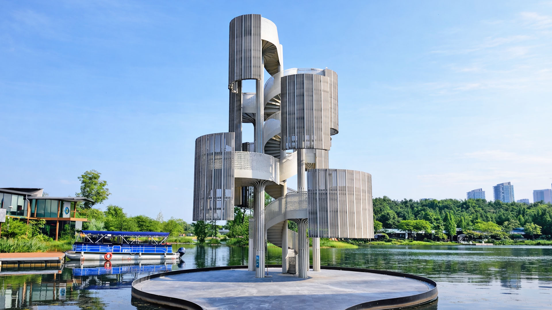 A unique structure inside a wealthy shopping area in China