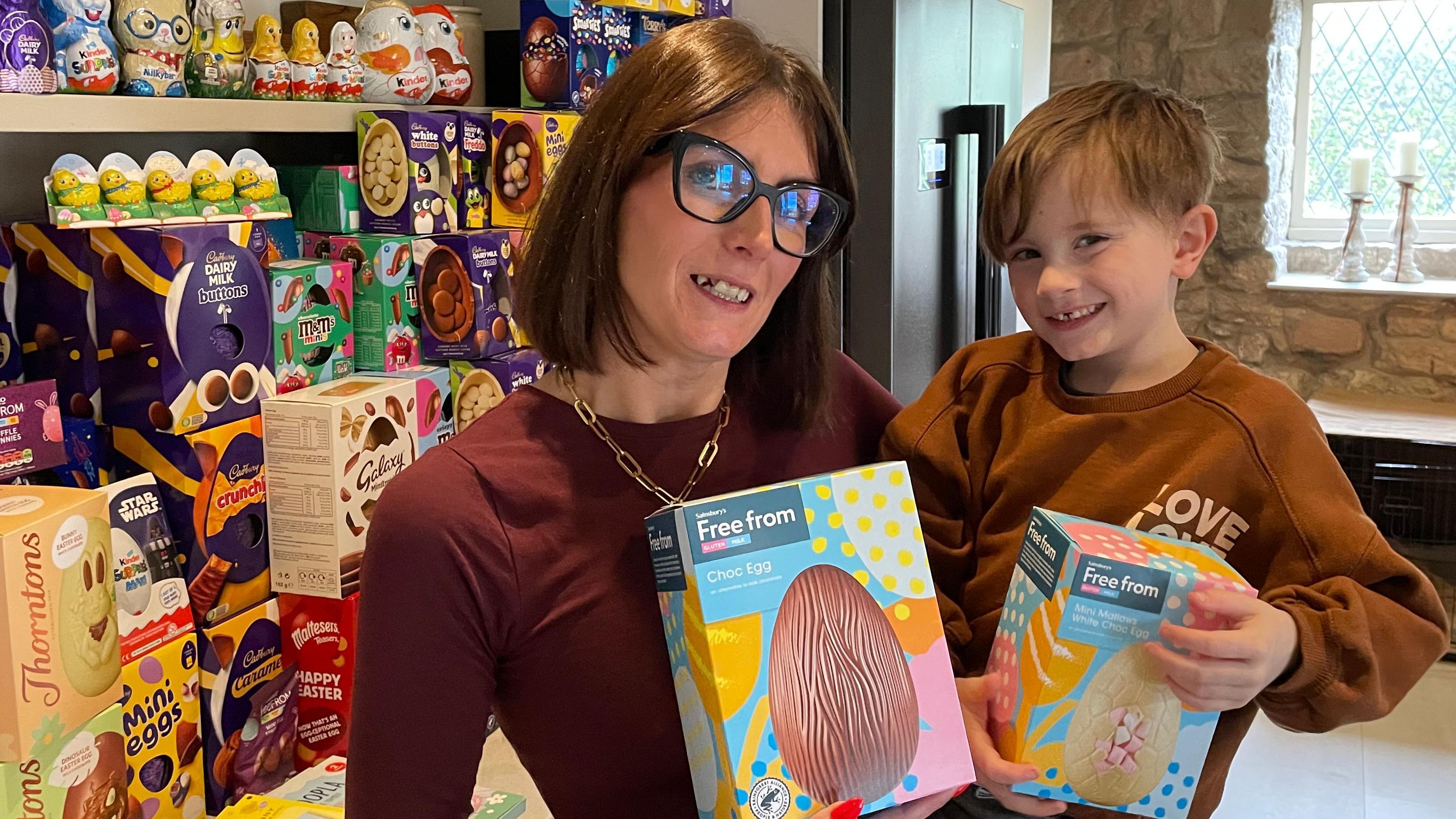 Family collects Easter eggs for children in hospital