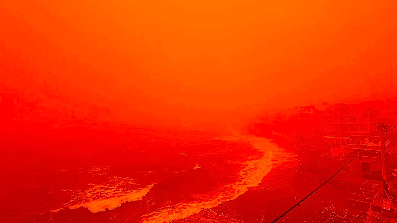 Apocalyptic dust storm engulfs Crete as skies turn orange
