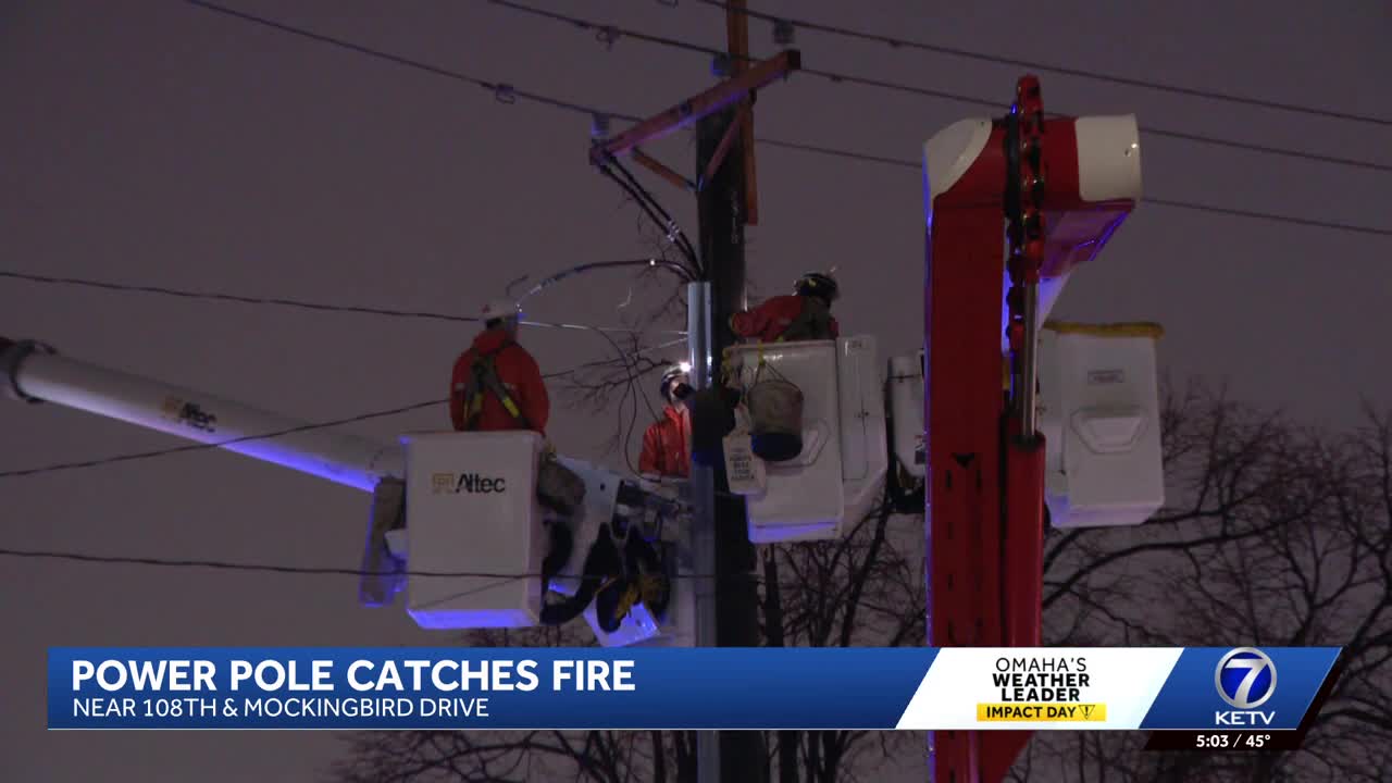 OPPD repairs utility pole after Wednesday night fire