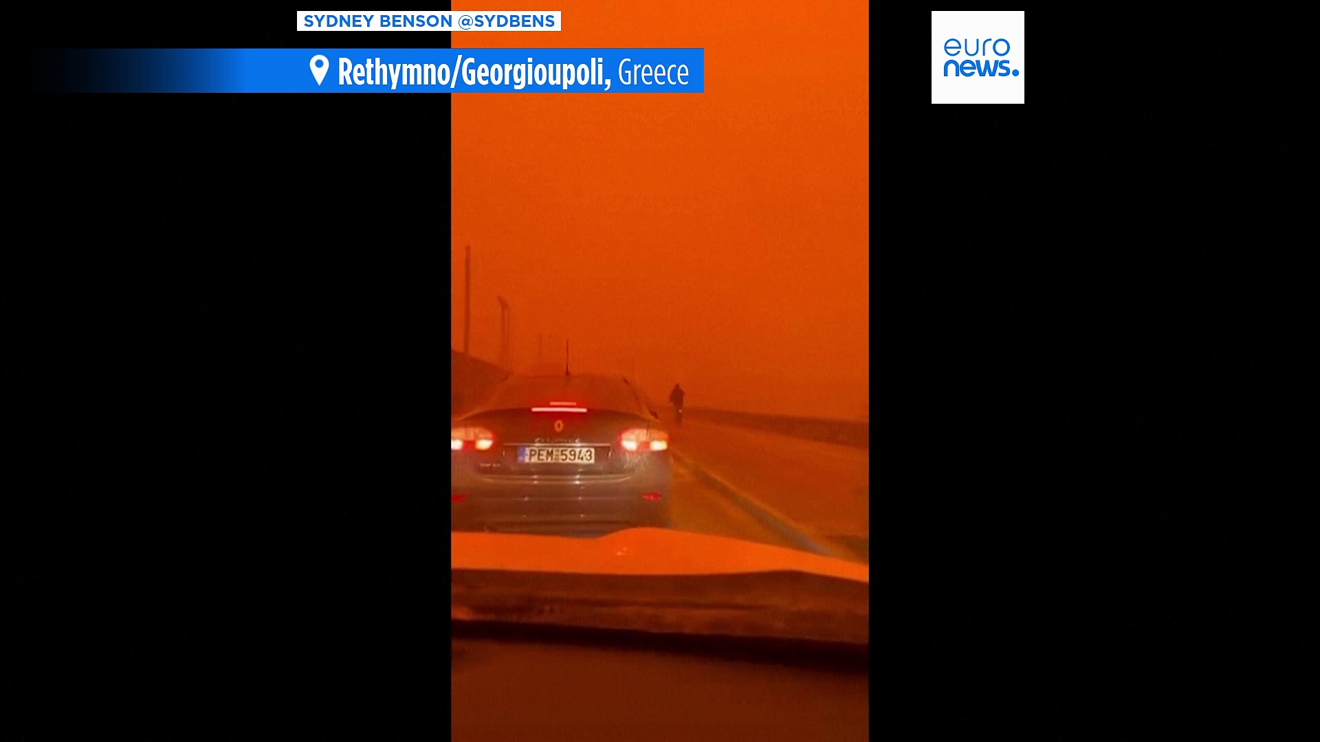 Sahara dust turns skies red over Crete