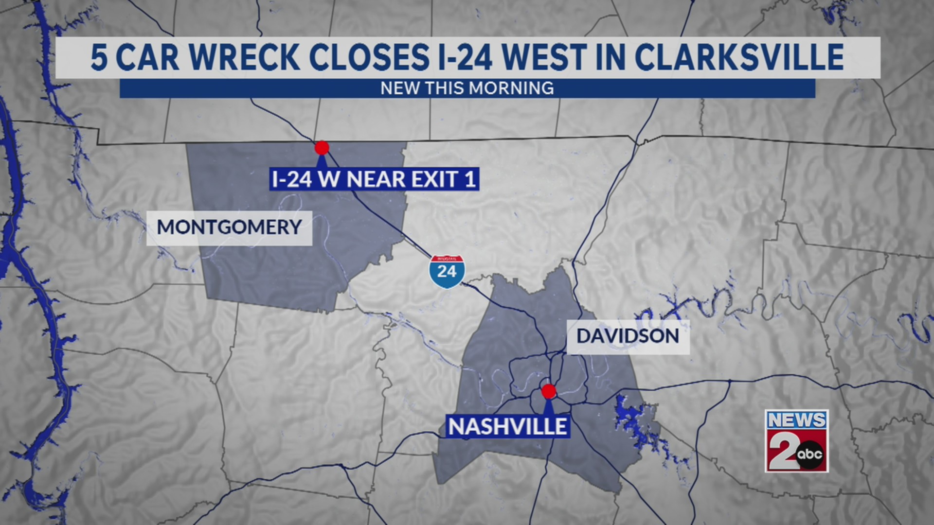 I-24 reopens in Clarksville after 5-car crash