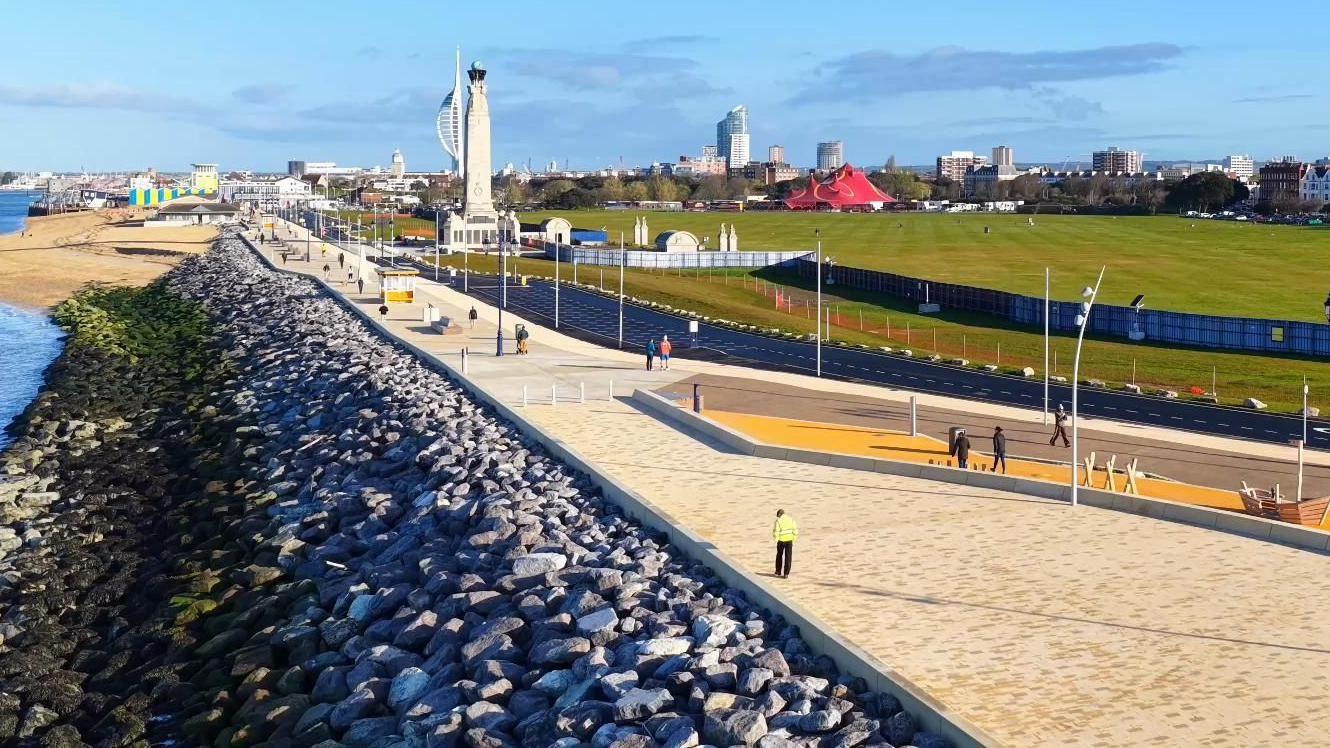 Seaside promenade opens after coastal defence work