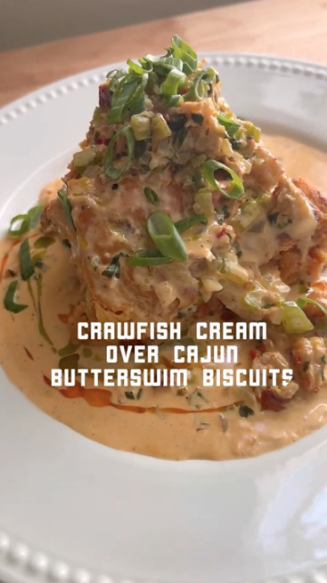 Crawfish cream butter swim biscuits packed with southern flavor