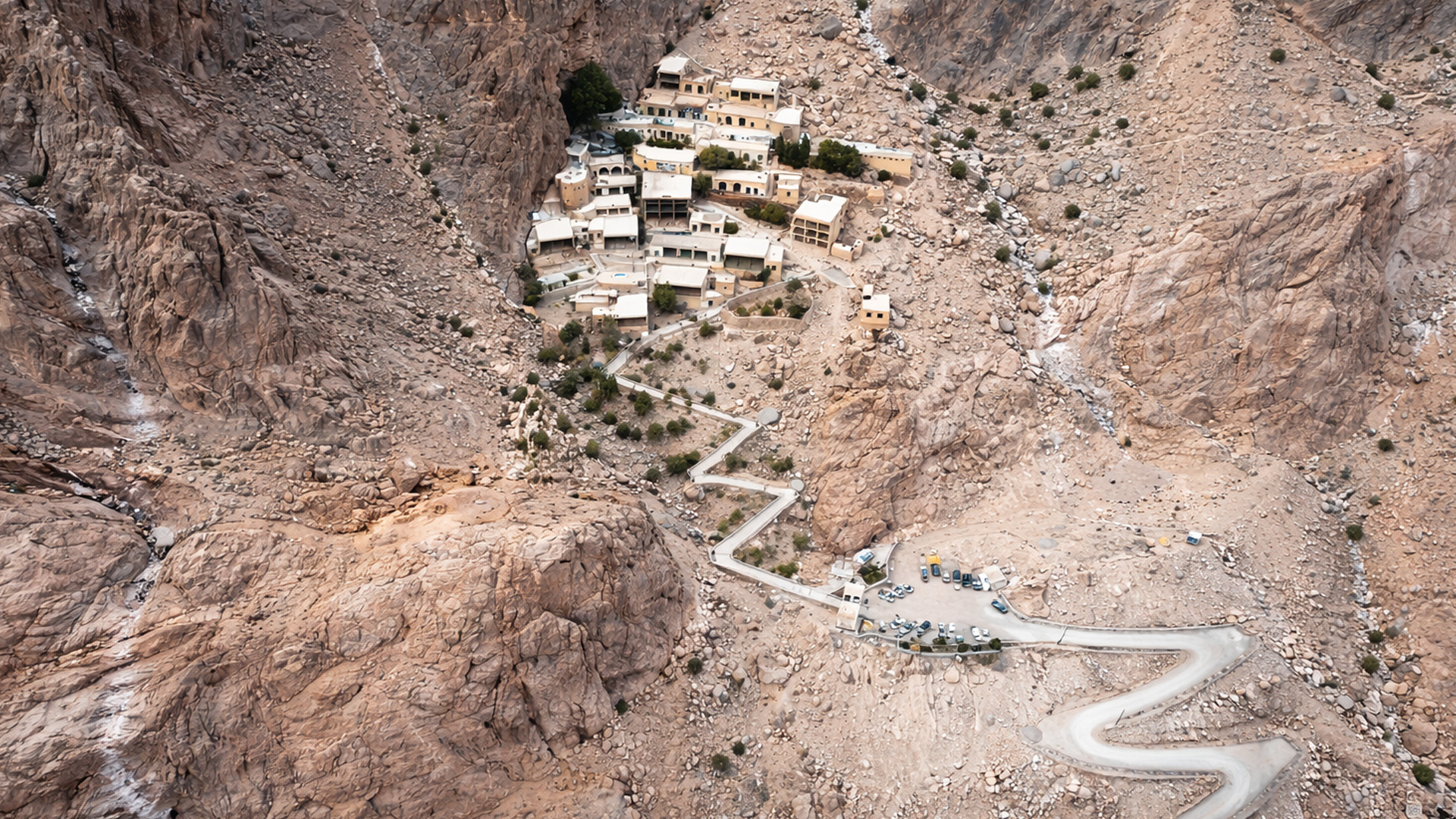A settlement between rock walls in Iran