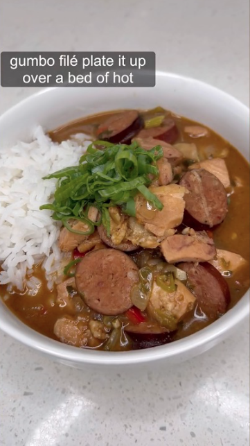 Chicken & sausage gumbo, classic Cajun comfort dish