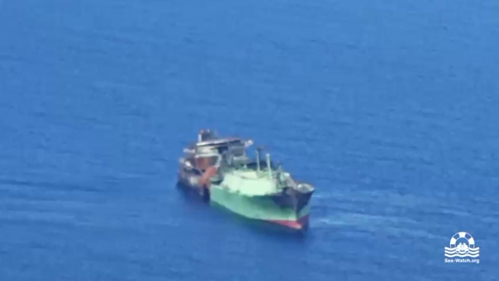 Footage released Sea-Watch NGO shows uncrewed Russian tanker drifting ...