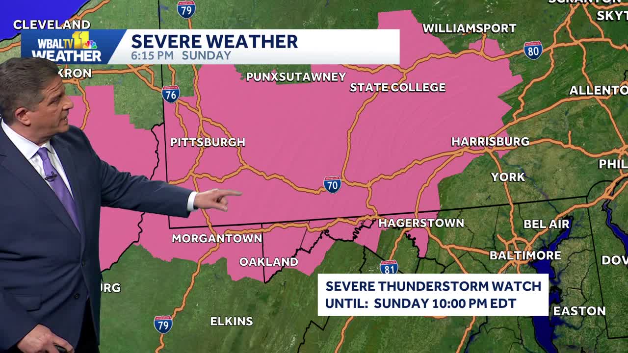 Overnight thunderstorms likely before a pleasant Monday forecast