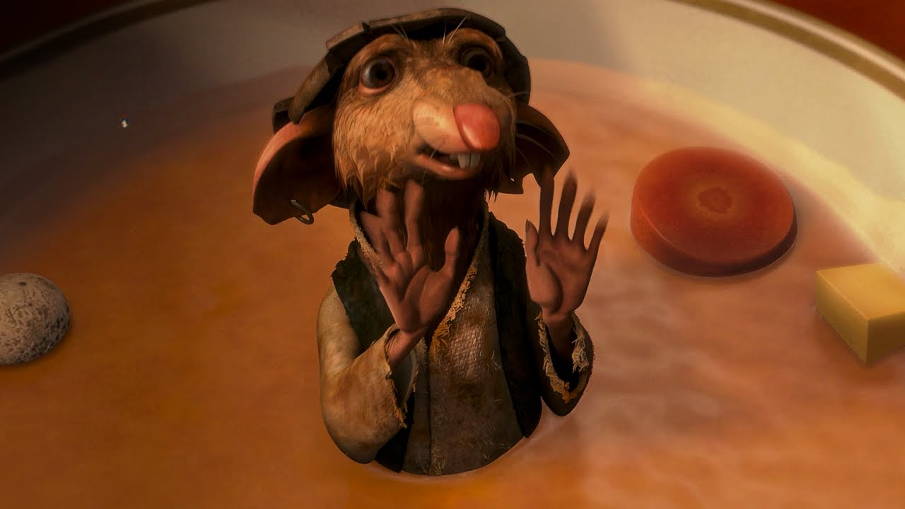 Roscuro escapes the castle after ruining soup day | The Tale of Despereaux