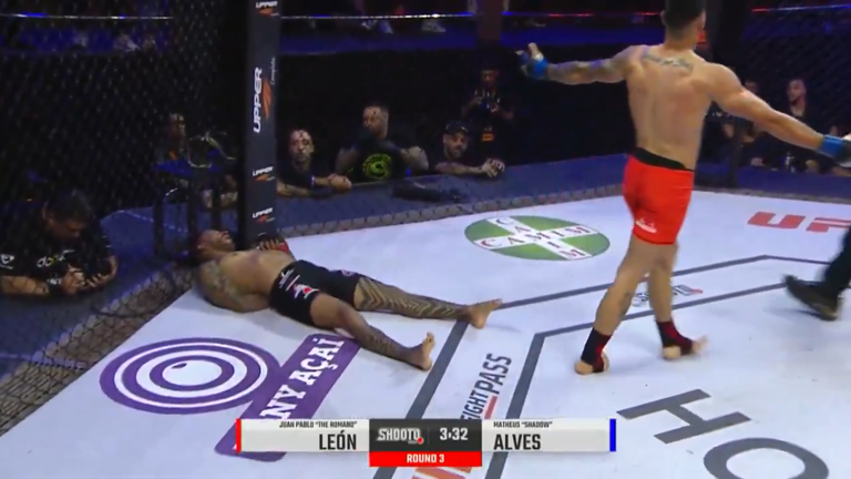 Video: Matheus Alves walks down opponent for wild one-shot knockout