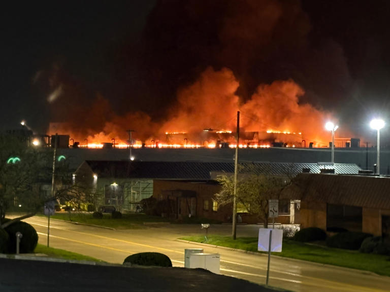 Fire still active at Fuyao Glass America hours after first report