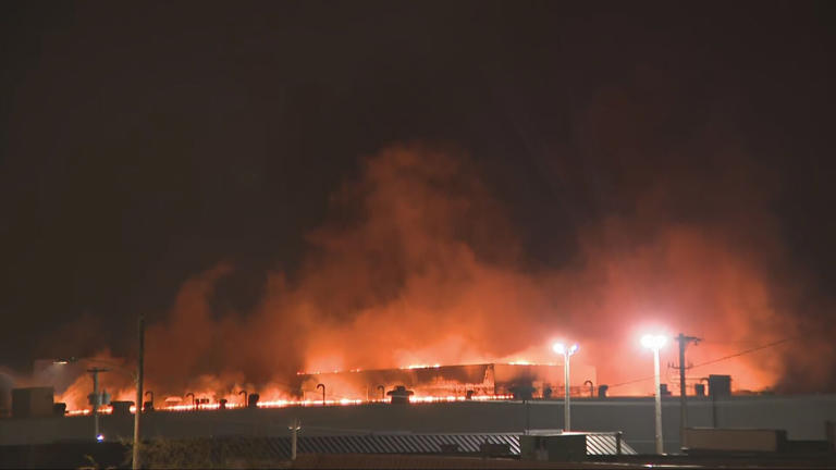 Fire and smoke still visible from roof of Fuyao Glass America facility
