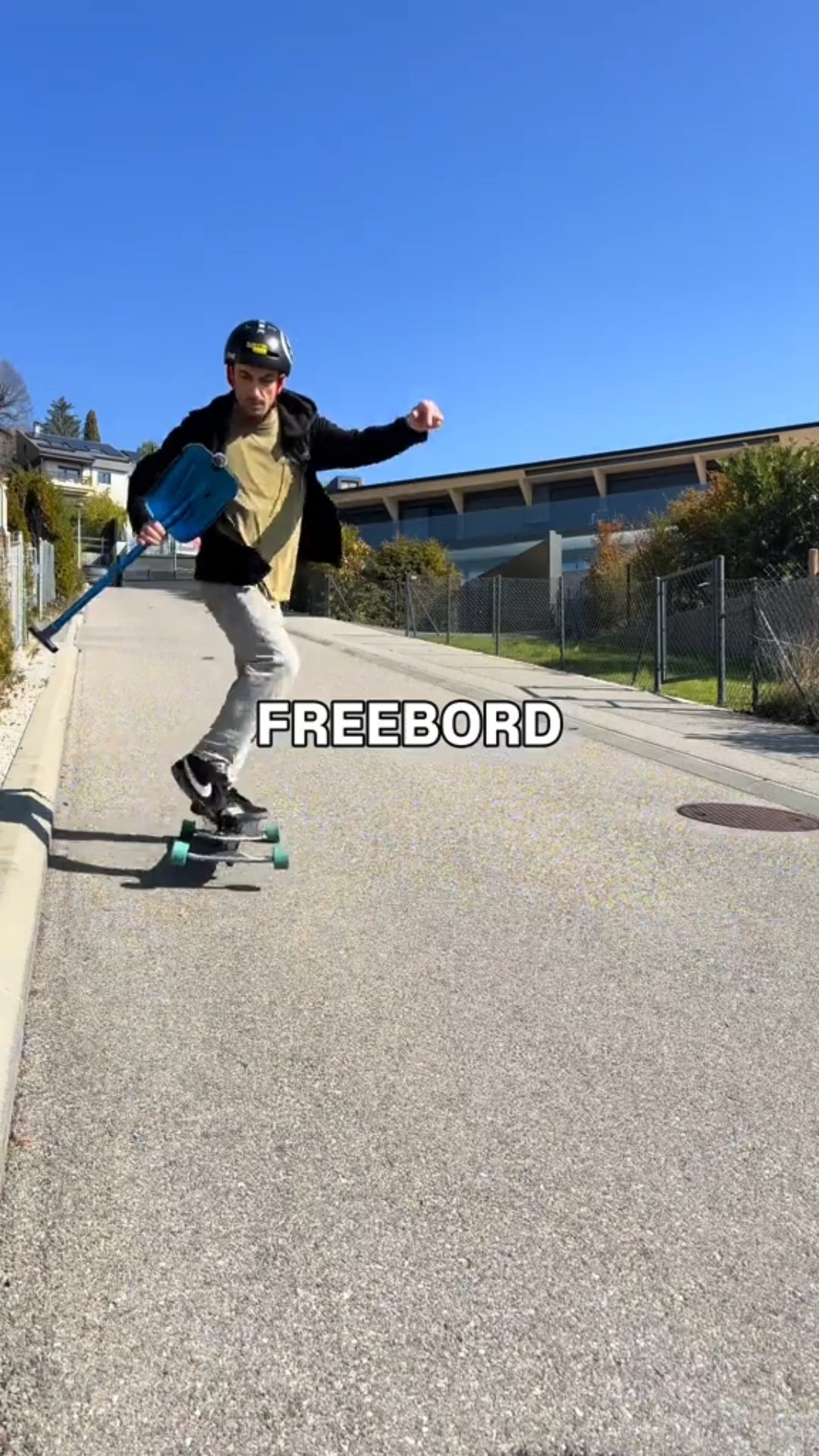 Snowboarding on wheels freebord street riding