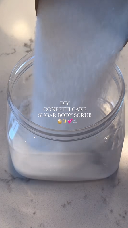 DIY Confetti Cake Sugar Scrub Self Care