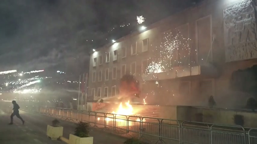 Clashes erupt in Albania’s capital during opposition protest