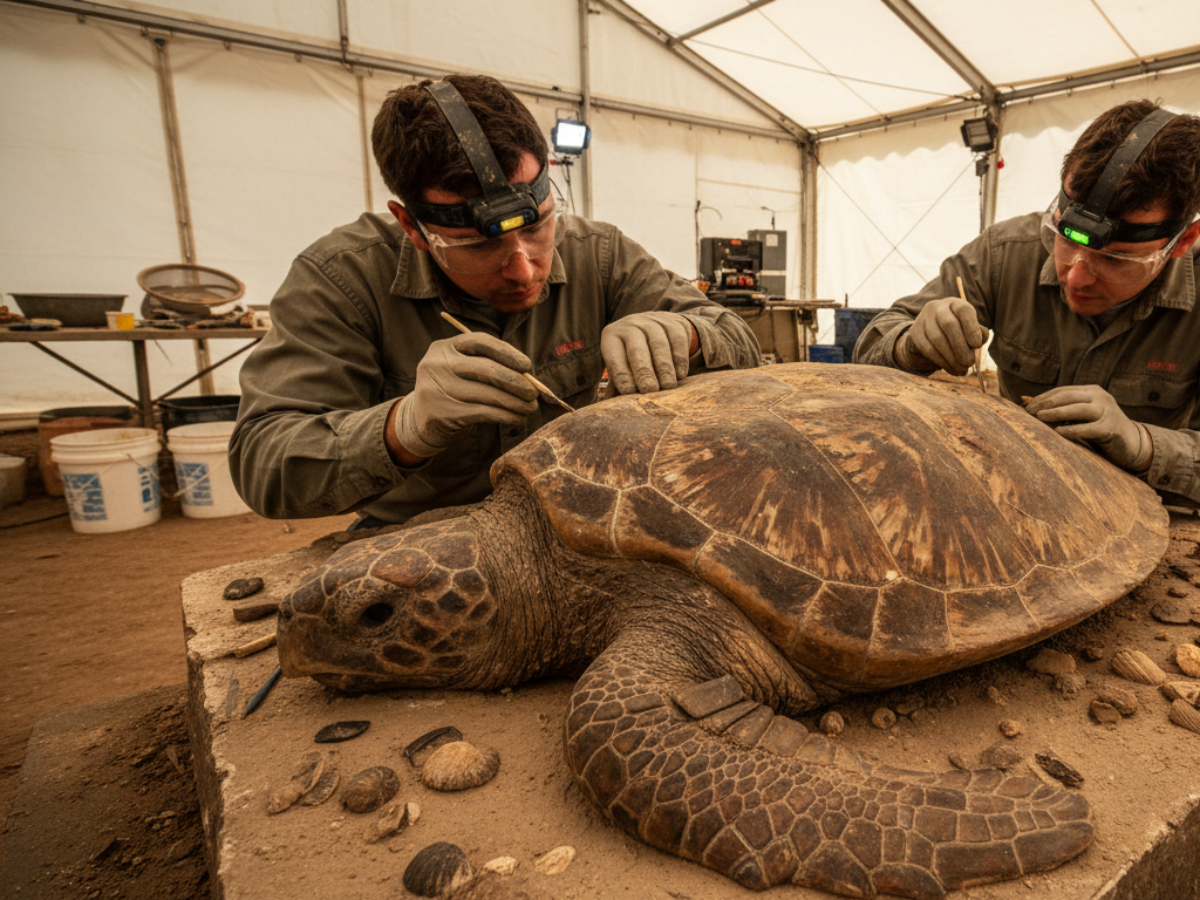 This ancient turtle was trapped in stone for 32 million years, until ...