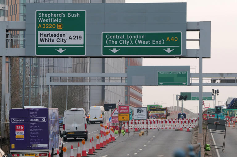 Motorists seen queuing for hours after A40 closures