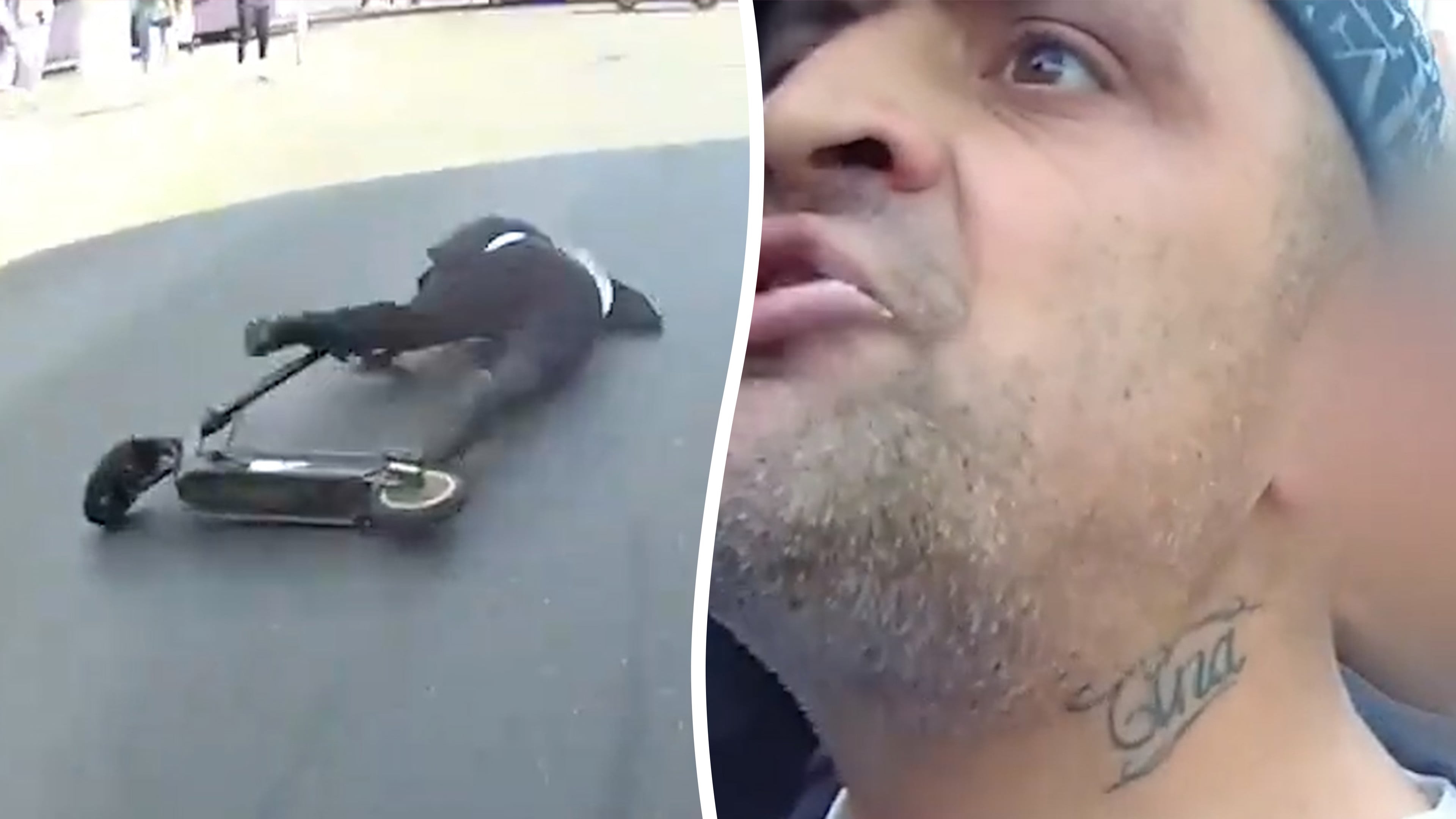 Cops in comical low speed chase with drug dealer fleeing on 20mph e-scooter