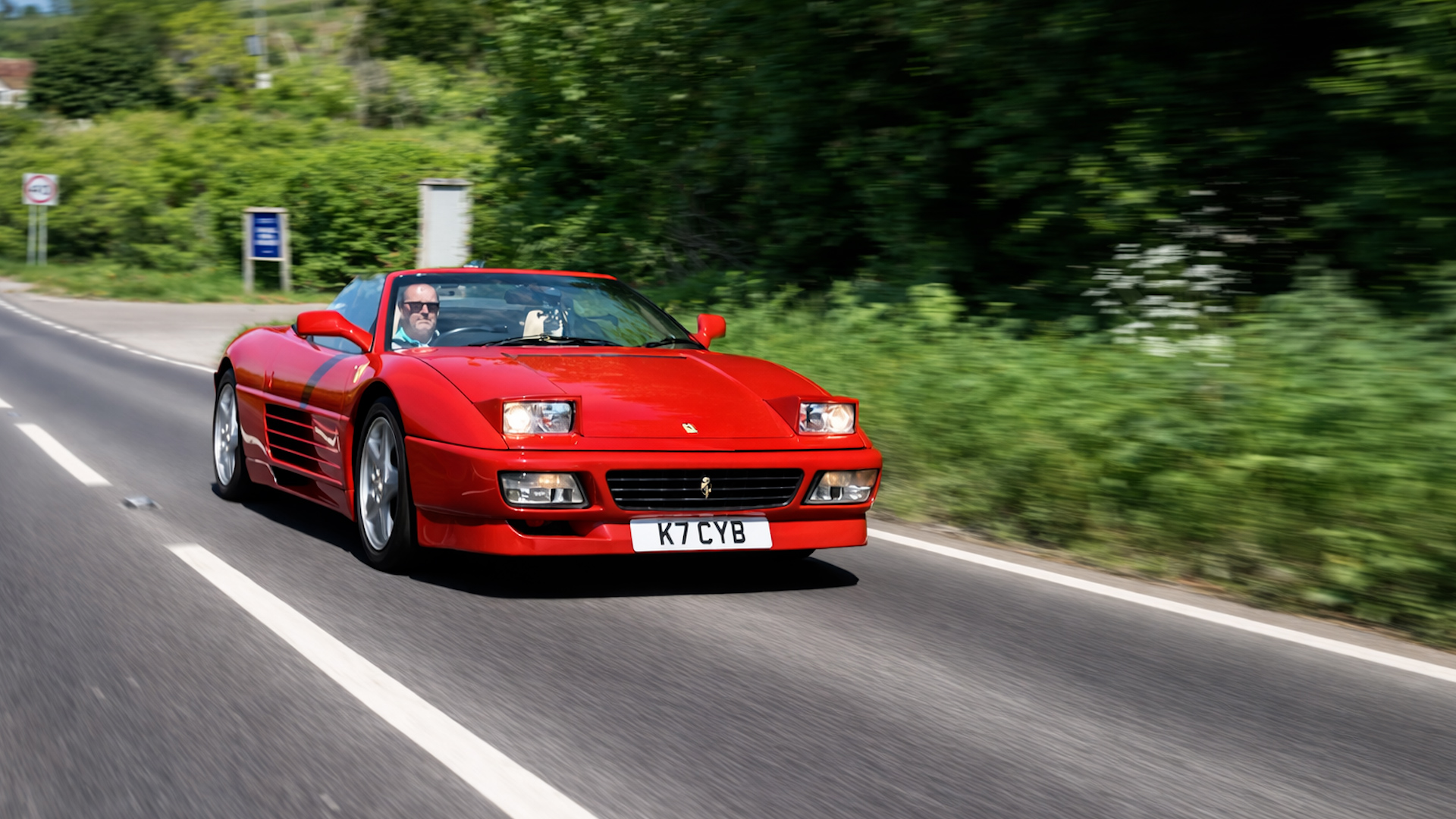 Driving a classic manual Ferrari on open roads