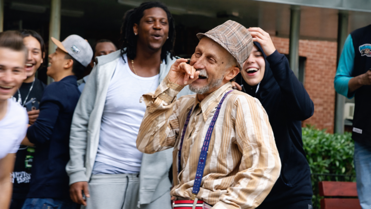 Grandpa surprises everyone with a rap performance