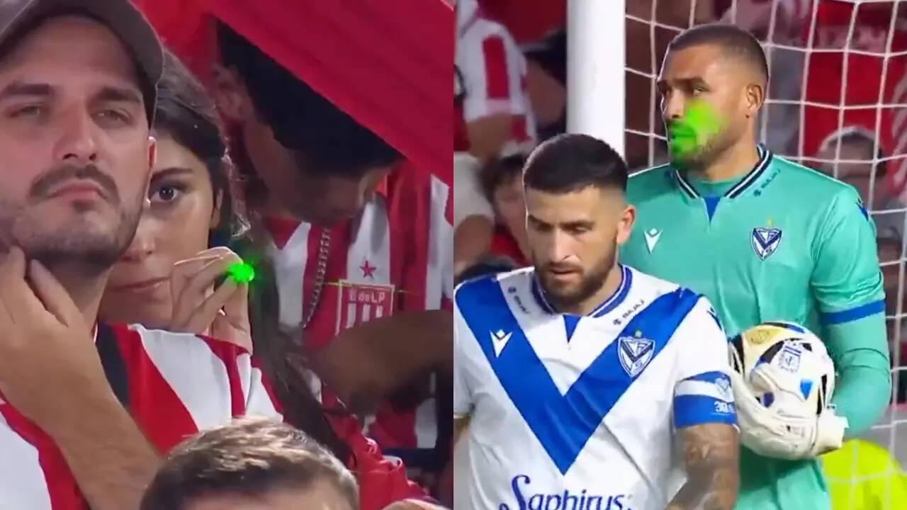 Fan girl caught pointing laser during football match banned from ...