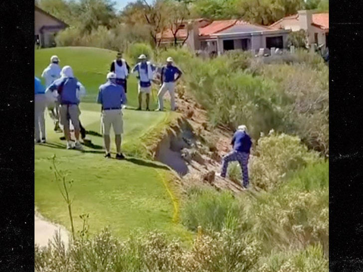 John Daly takes hilarious tumble on golf course after shot, caught on video