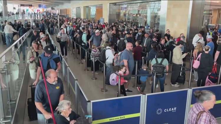 Long lines at San Diego International Airport as partial government ...