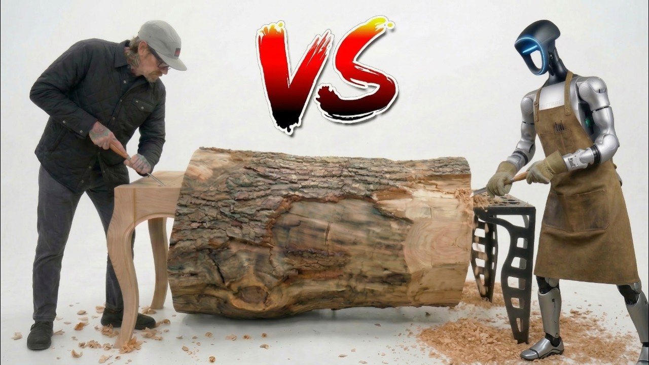 We build 2 tables - robot vs. man