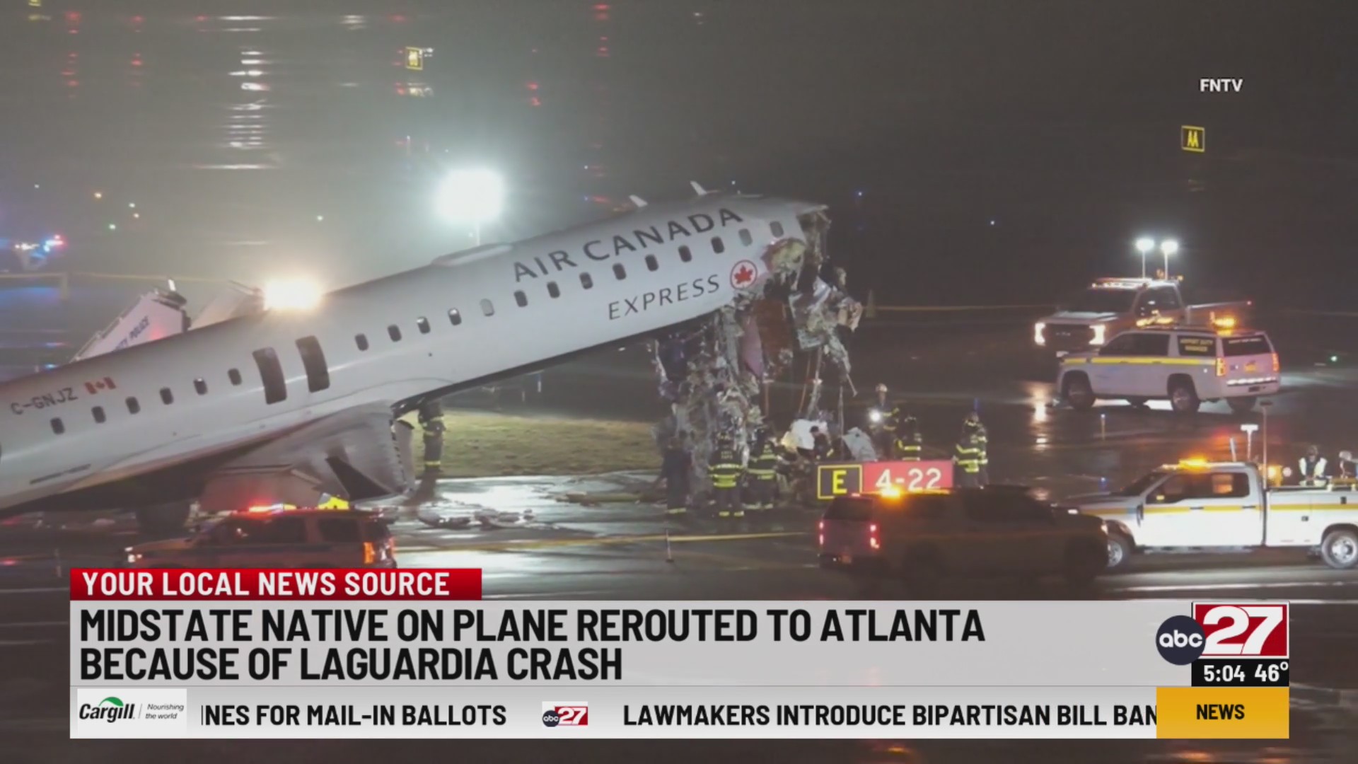 Midstate woman's flight turns around after LaGuardia crash