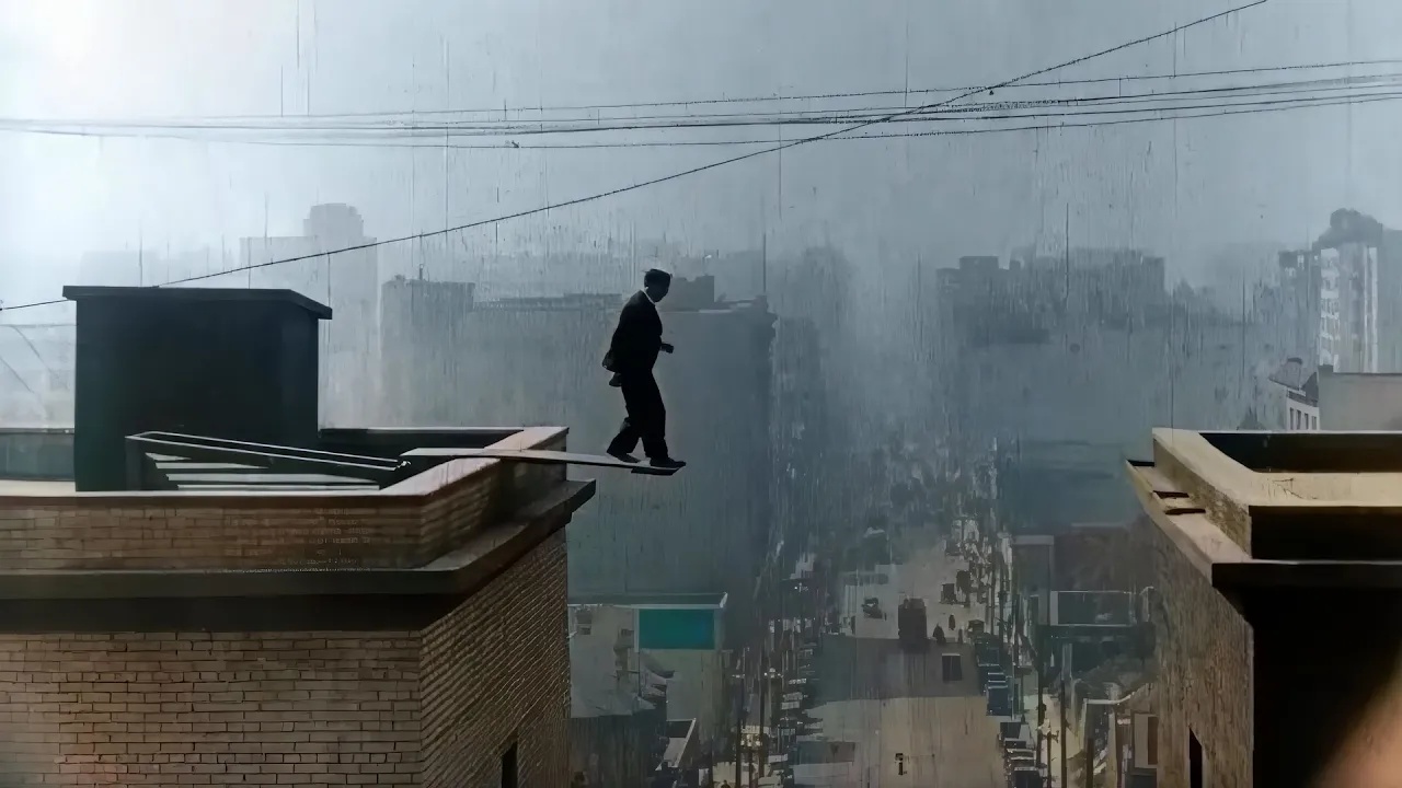 Buster Keaton's craziest stunts and scenes in color