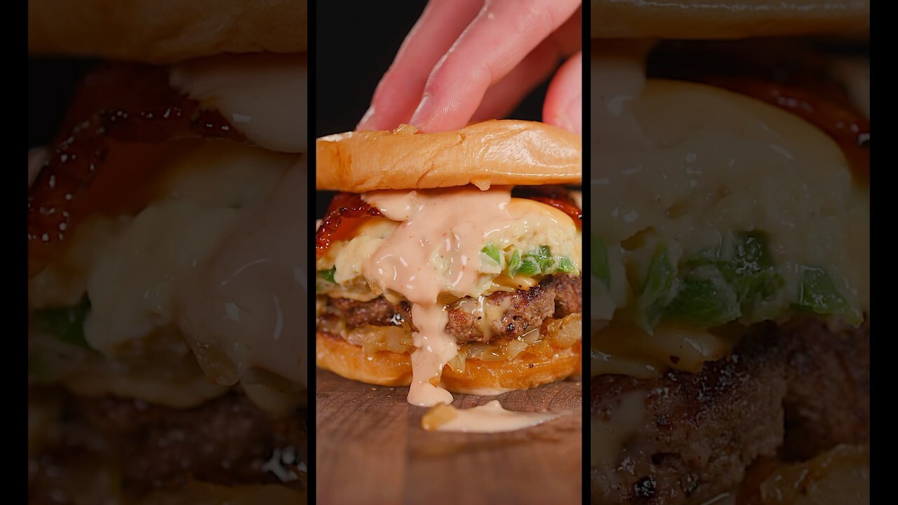 Ultimate breakfast burger - egg, bacon & beef breakfast recipe